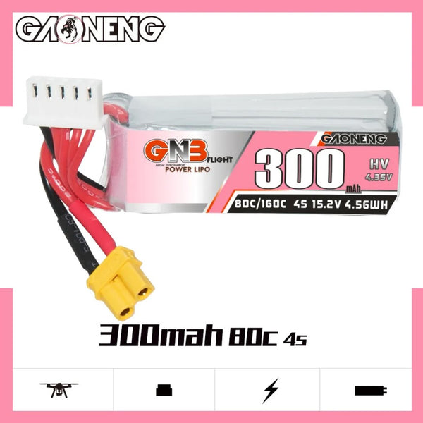GNB LiHV 4S 15.2V 300mAh 80C XT30 LiPo Battery – Robot Smashing League